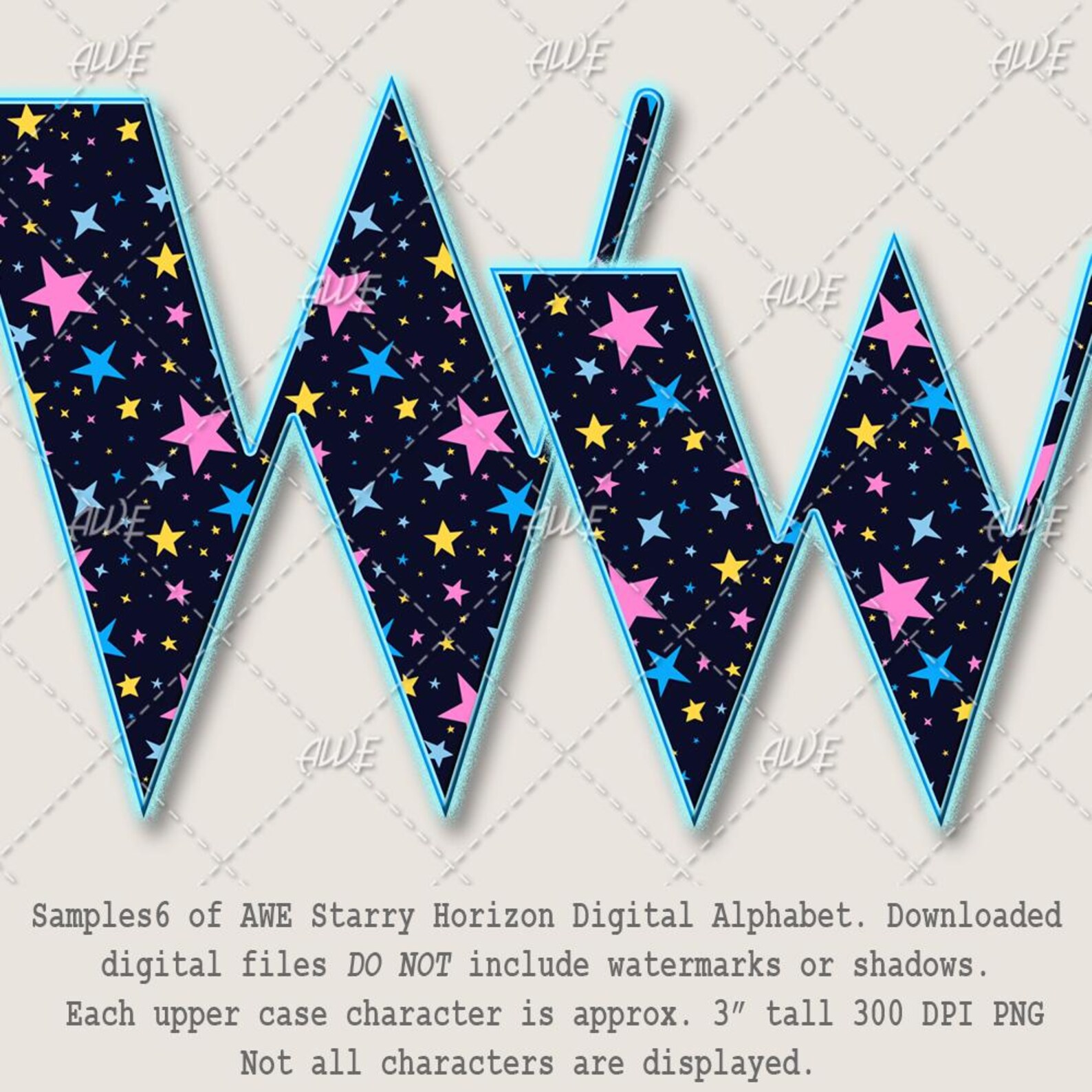 Starry Horizon Digital Alphabet by Awesomescrapper, High Quality 300 ...