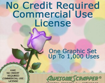 No Credit Required Commercial License for Single Graphic Use - Etsy
