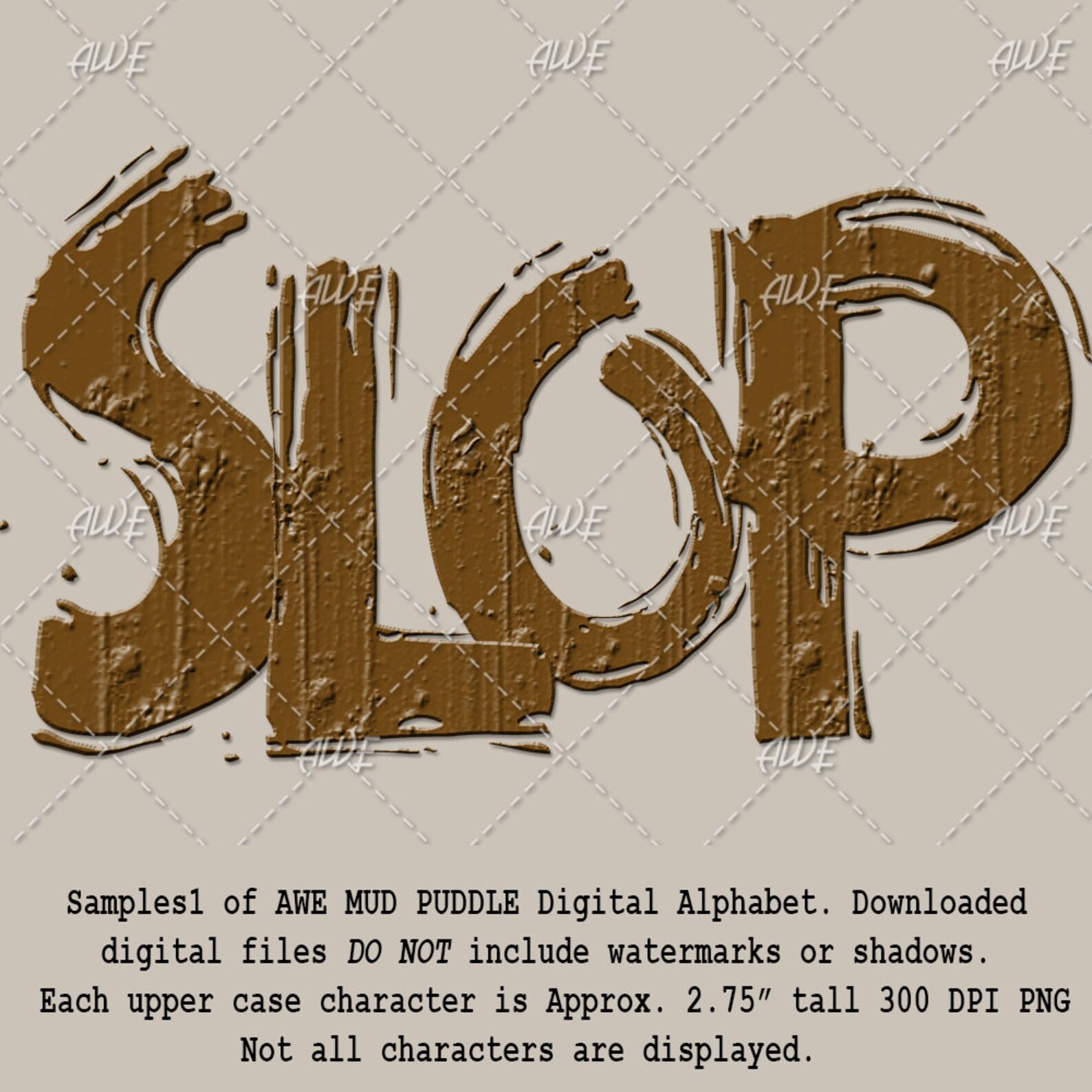 Mud Puddle Digital Alphabet by Awesomescrapper - High Quality, 300 DPI ...