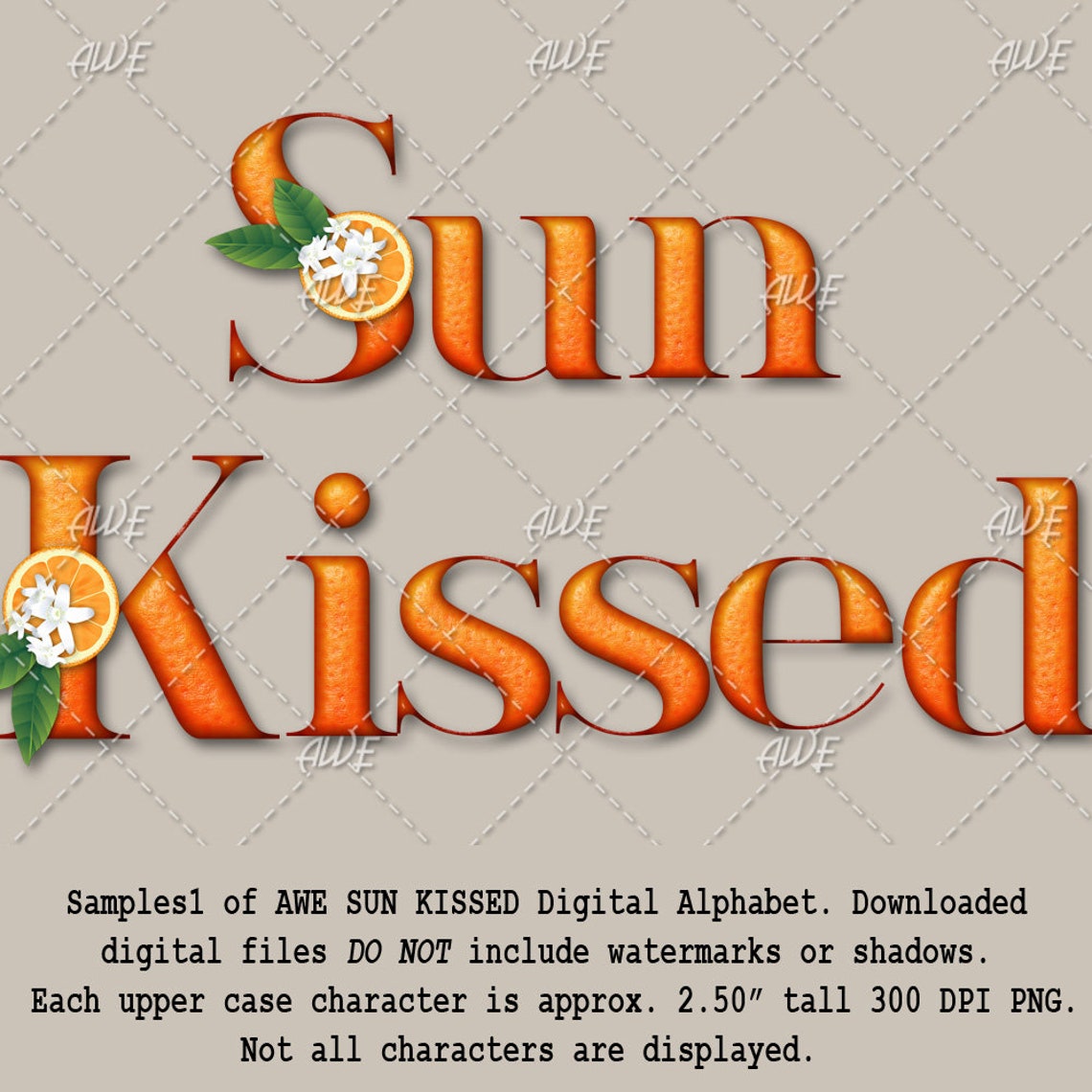 Sun Kissed Digital Alphabet by Awesomescrapper - High Quality, 300 DPI ...