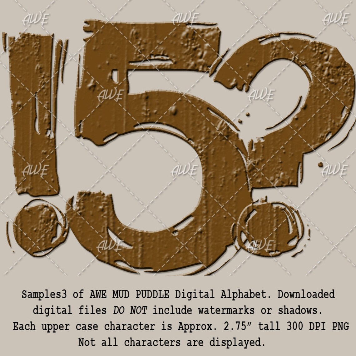 Mud Puddle Digital Alphabet by Awesomescrapper - High Quality, 300 DPI ...