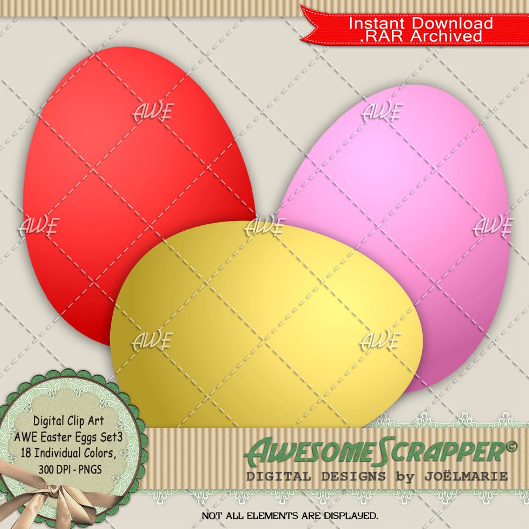 Easter Eggs Set3 - Digital Clip Art by Awesomescrapper - High Quality ...