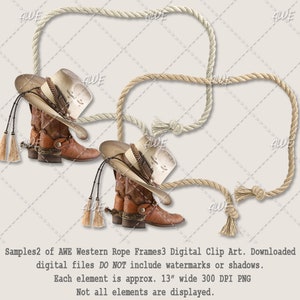 Western Rope Frames Set3 Digital Clip Art by Awesomescrapper - High ...
