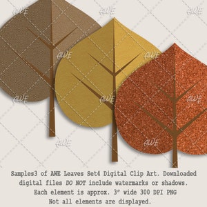 Leaves Set 4 Digital Clip Art by Awesomescrapper - High Quality, 300 ...