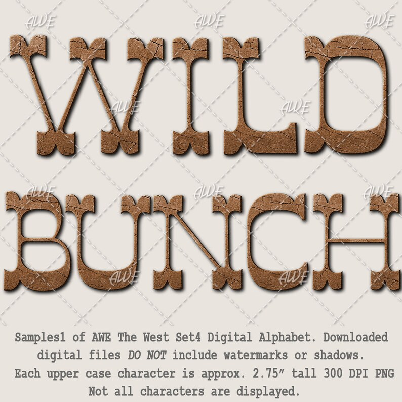 The West Set4 Digital Alphabet by Awesomescrapper High - Etsy
