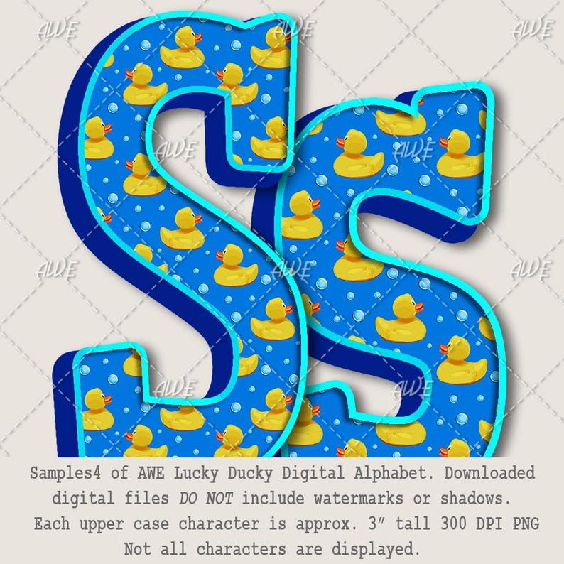 Lucky Ducky Digital Alphabet by Awesomescrapper - High Quality, 300 DPI ...