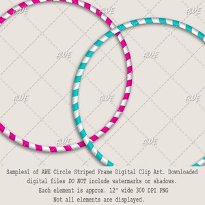 Striped Circle Frame Digital Clip Art by Awesomescrapper - Etsy