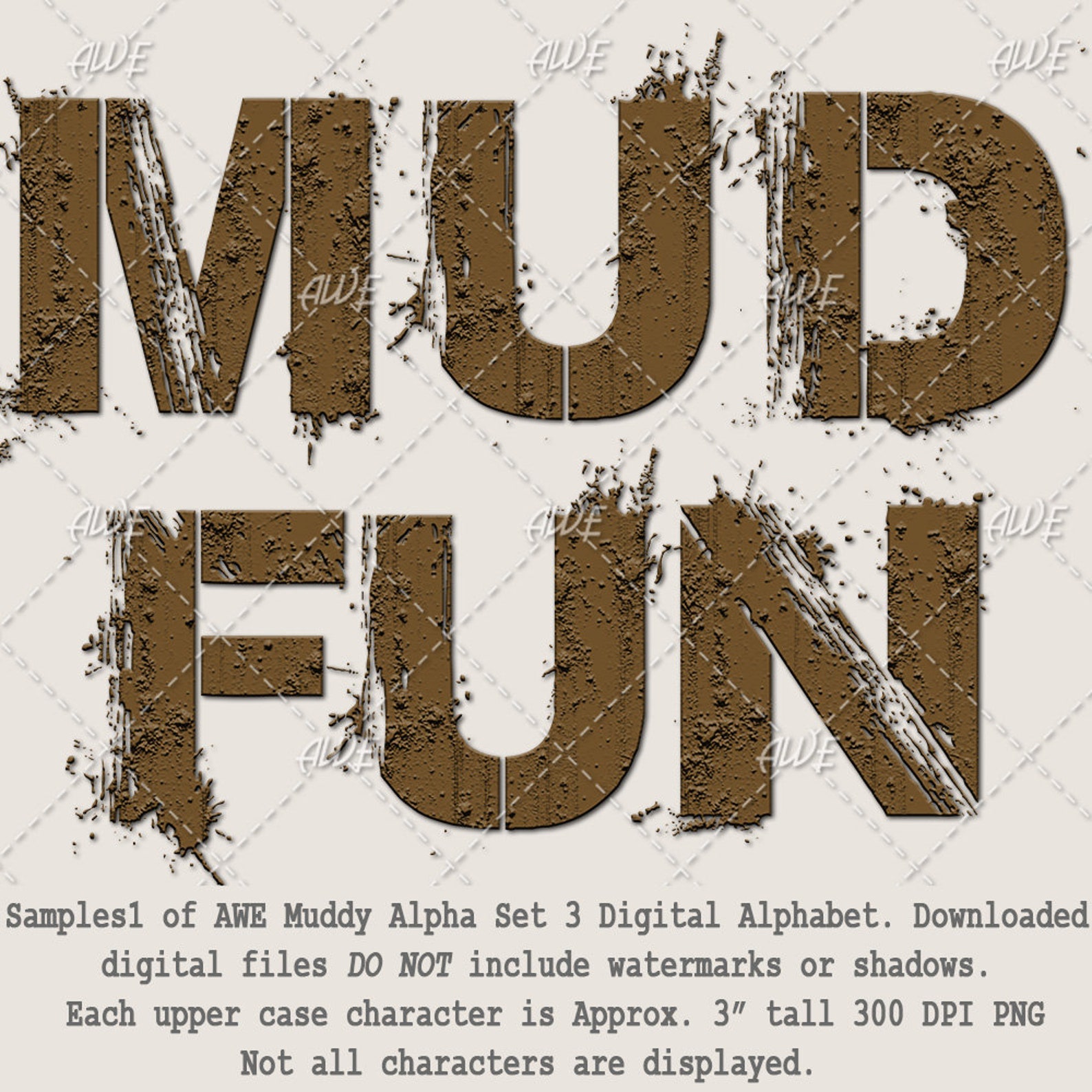 Muddy Alpha Set3 Digital Alphabet by Awesomescrapper – High Quality ...