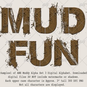 Muddy Alpha Set3 Digital Alphabet by Awesomescrapper – High Quality, 300 DPI Pngs, Grungy, Flung ...