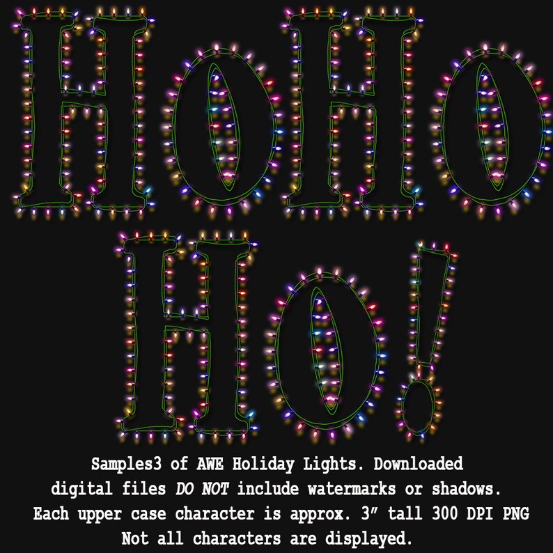 Holiday Lights Digital Alphabet by Awesomescrapper - High Quality, 300 ...