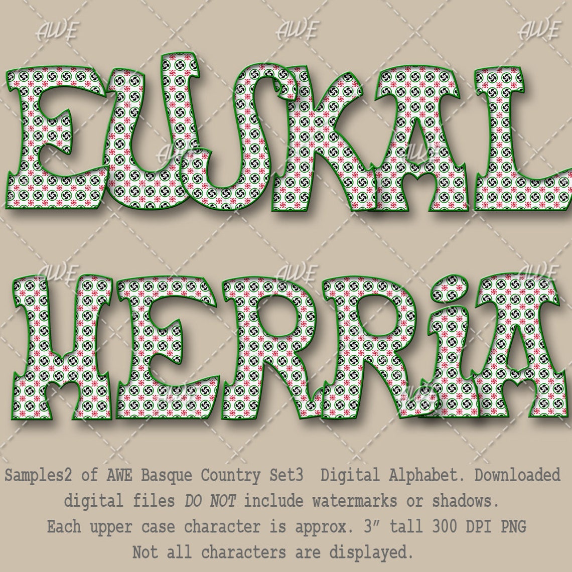 Basque Country Set3 Digital Alphabet by Awesomescrapper - High Quality ...