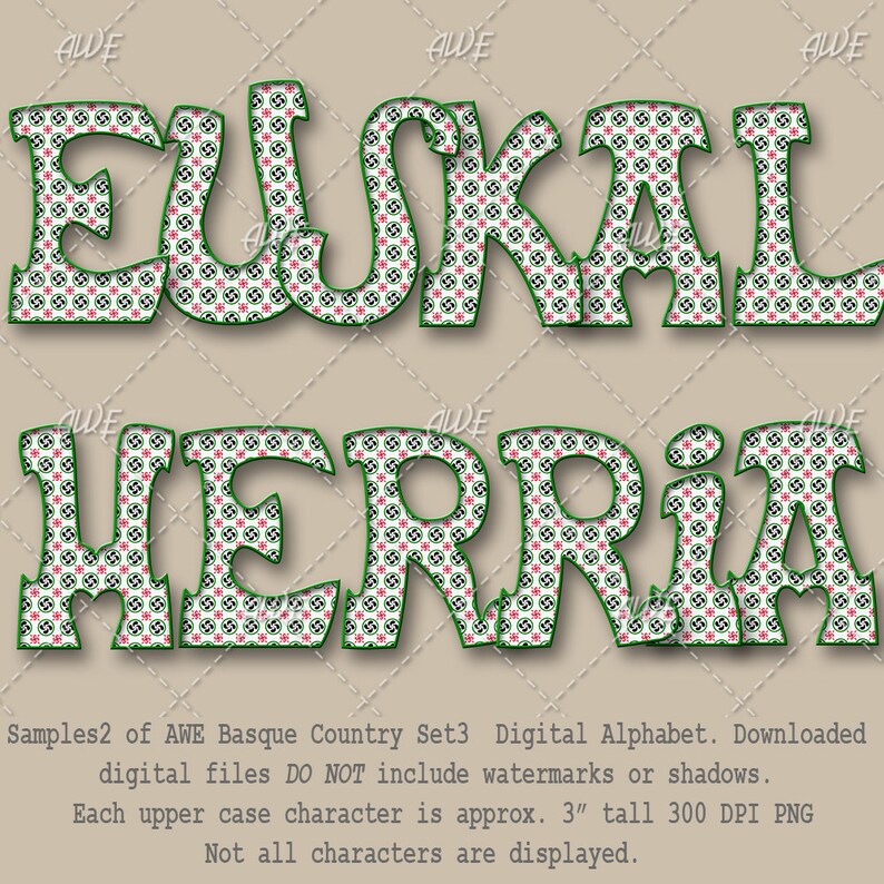 Basque Country Set3 Digital Alphabet by Awesomescrapper - High Quality ...