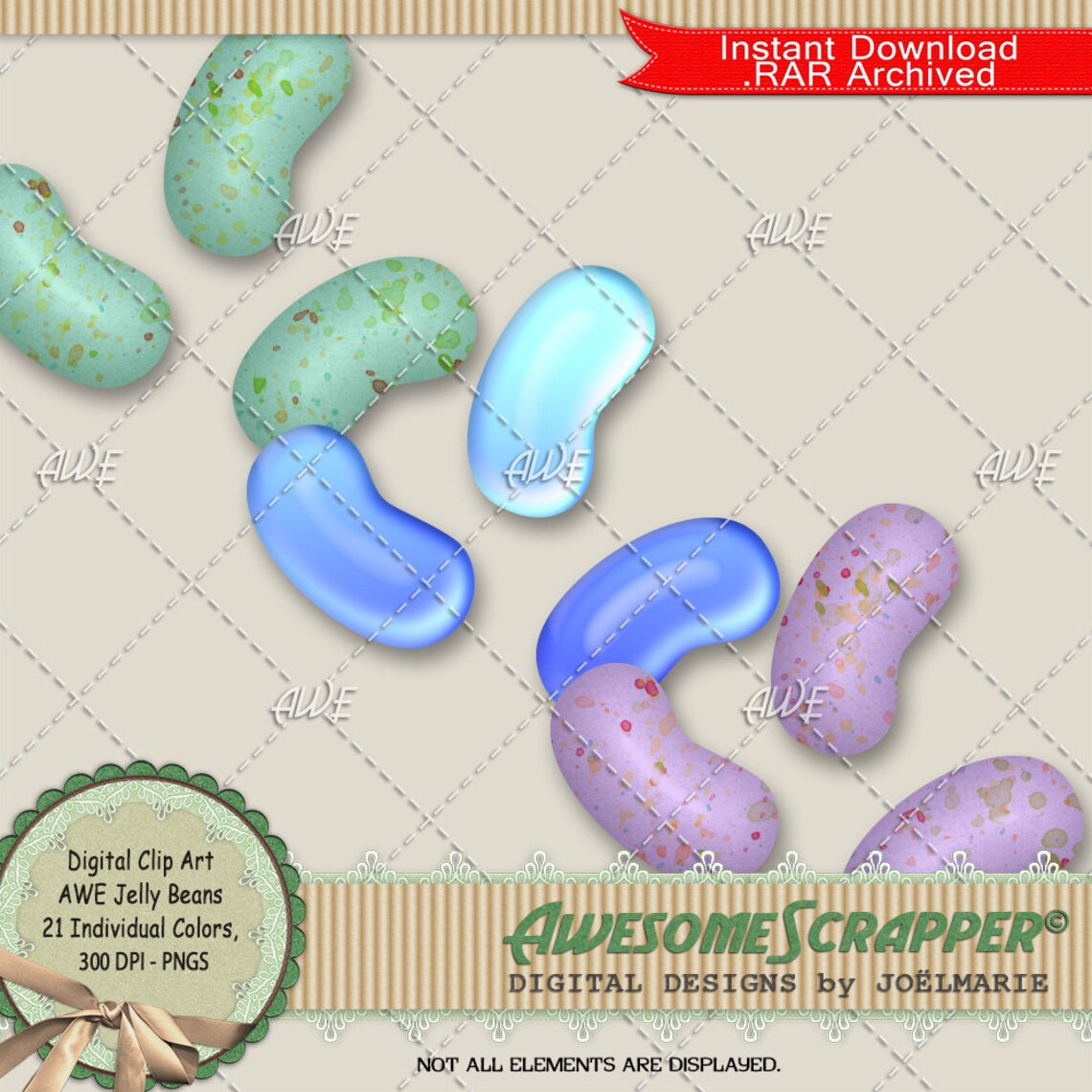 Jelly Beans Digital Clip Art by Awesomescrapper High - Etsy