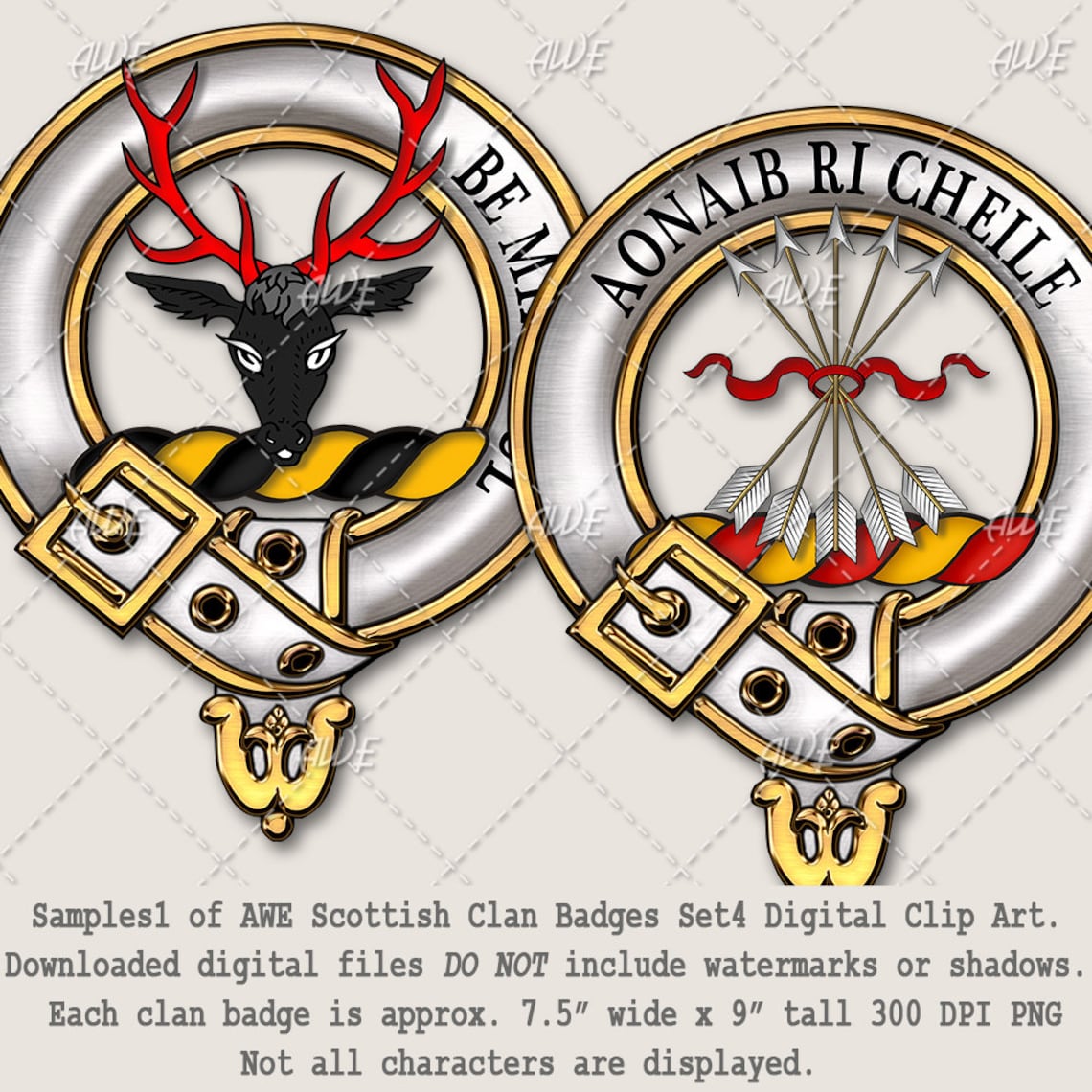 Scottish Clan Badges Set4 Digital Clip Art by Awesomescrapper - High ...