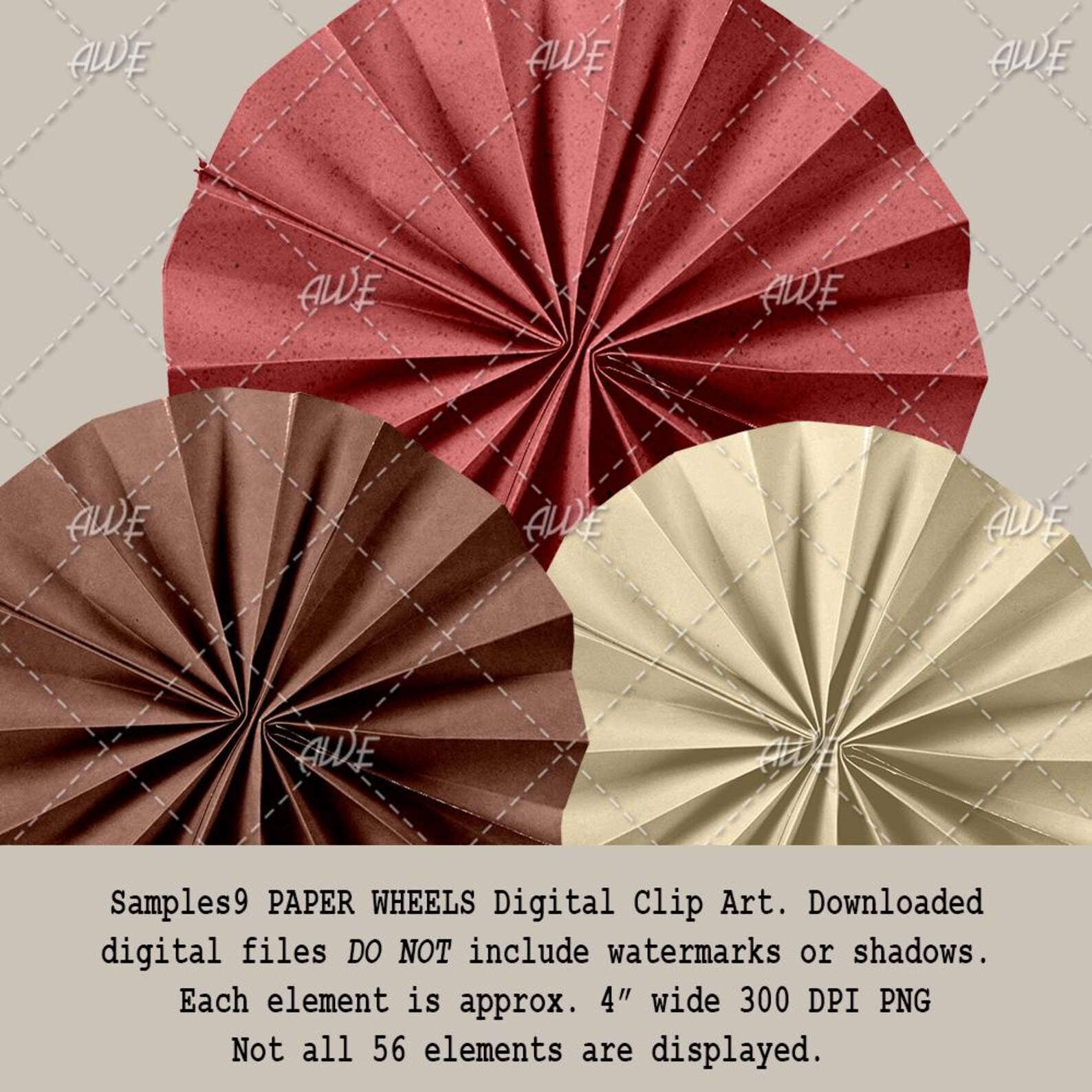 Paper Wheels Digital Clip Art by Awesomescrapper - High Quality, 300 ...