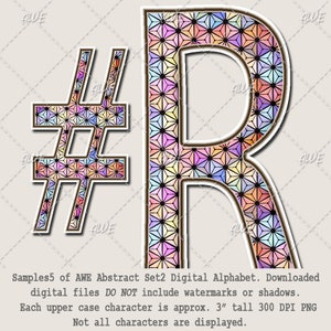 Abstract Set2 Digital Alphabet by Awesomescrapper High - Etsy