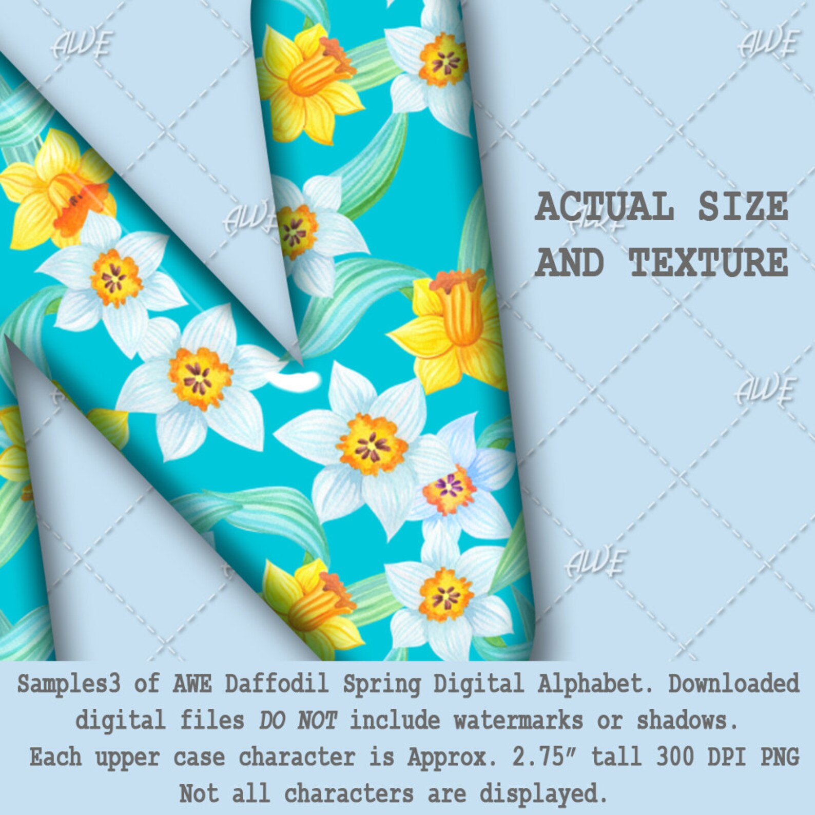 Daffodil Spring Digital Alphabet by Awesomescrapper High - Etsy
