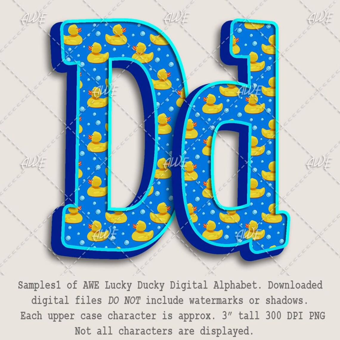 Lucky Ducky Digital Alphabet by Awesomescrapper - High Quality, 300 DPI ...