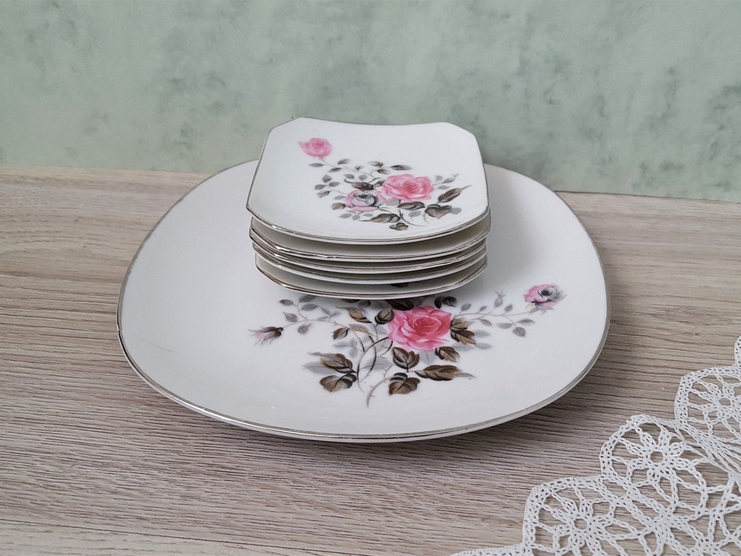 Vintage Plates Set Dessert Plates Ceramic Plates Dutch Plates Dessert ...