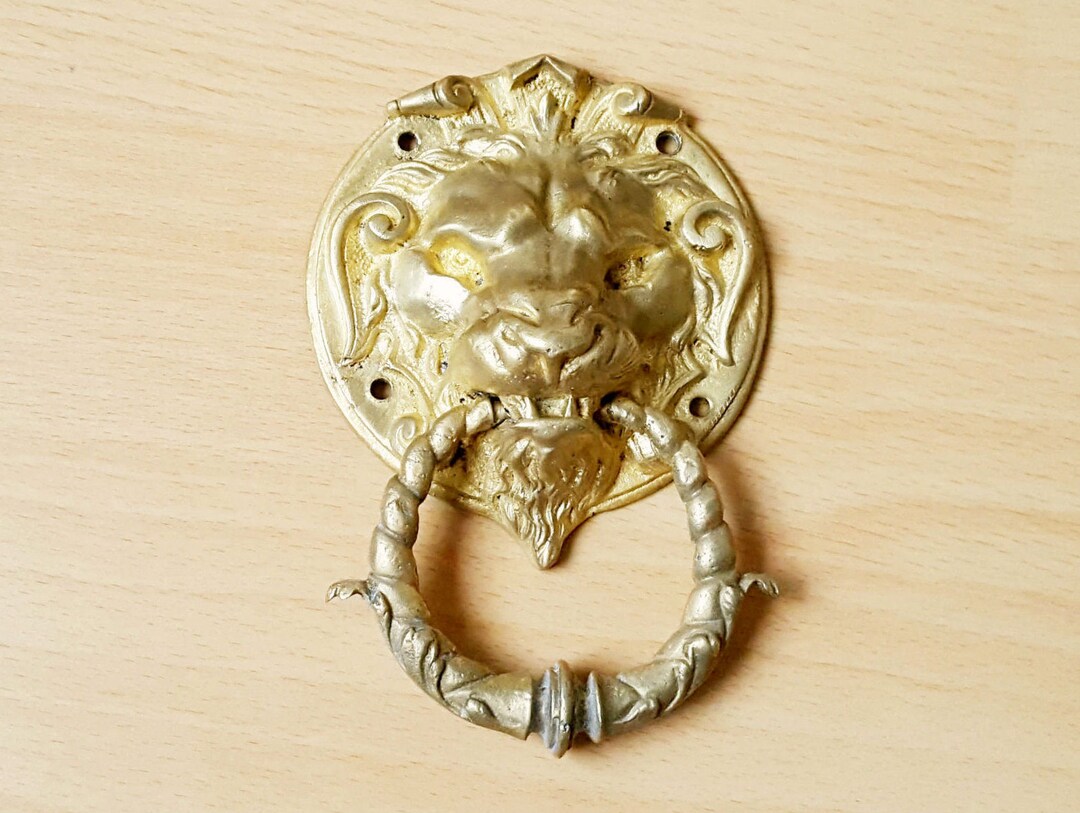 Lion Head Lion Door Knocker Vintage Lion Head Metal Lion Head Door ...