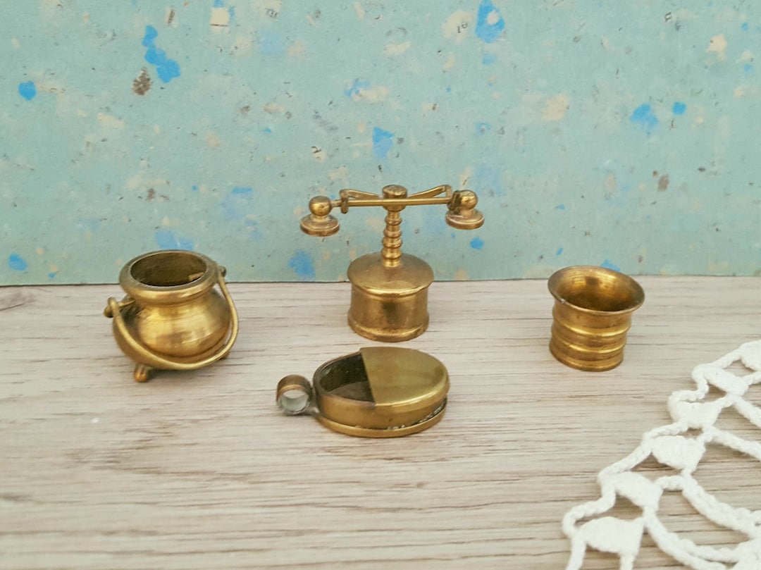 Vintage Miniatures Dollhouse Miniatures Brass Miniatures Metal ...