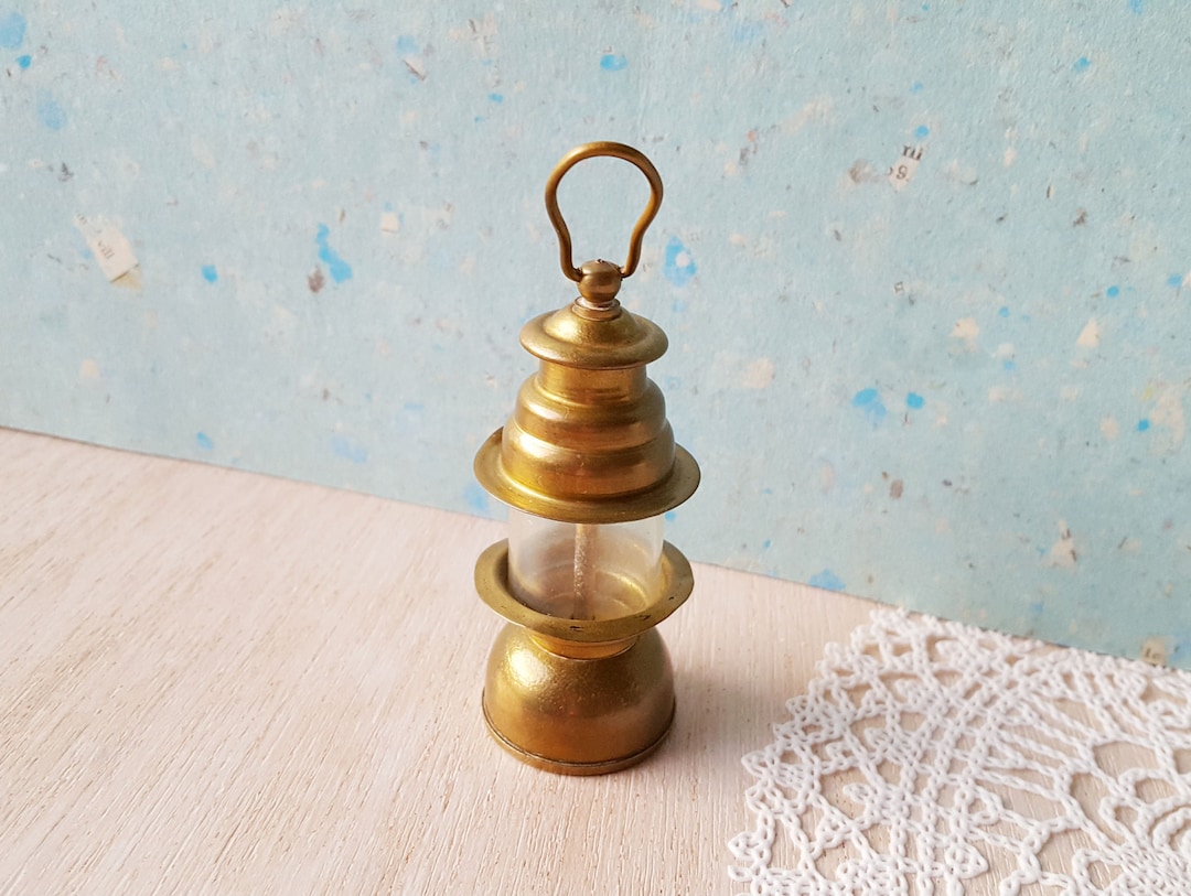 Vintage Miniature Oil Lamp Miniature Brass Oil Lamp Doll House ...