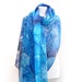 Big Blue Scarf, XL Scarves Hand Painted on Silk, Bathing Suit Wrap ...