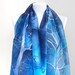 Ocean Blue Scarf Hand Painted Scarves With Tree Silk Scarf in Gradient ...