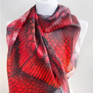 Red Dragon Silk Scarf - Hand Painted Scarves With Red & Black Dragon ...