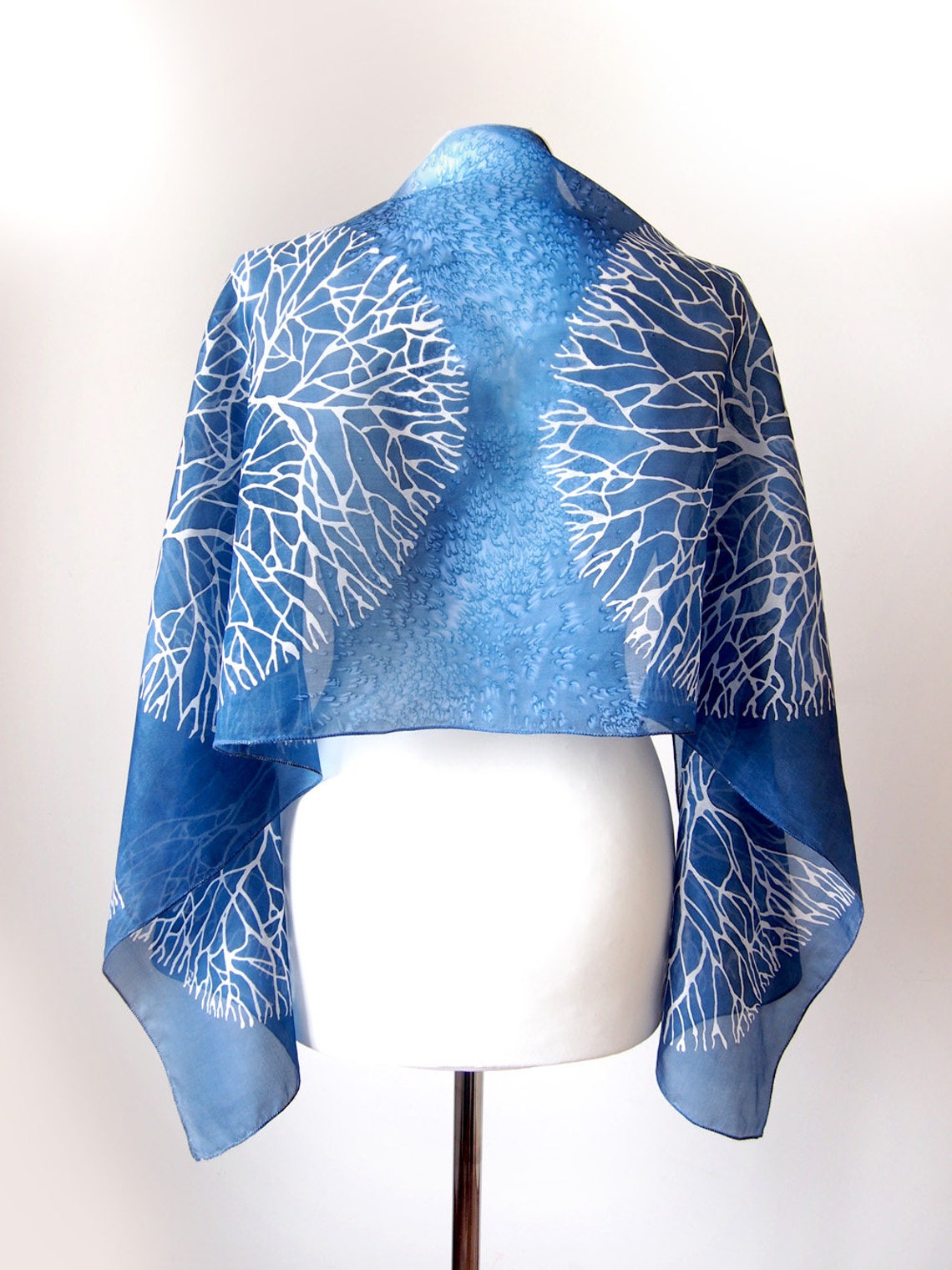 Tree of Life Scarf - Blue Scarf - Navy Scarves - Snow Scarf - Minku Lul ...