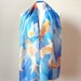 Blue Silk Scarf With Fish Hand Painted Koi Fish Lucky Charm - Etsy