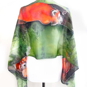 Red Panda Scarf, Hand Painted Silk Scarves, Veterinarian Gift for Him ...