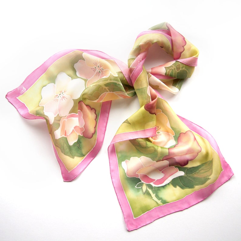 Watercolor Silk Scarf Raspberry Silk Scarves Hand Painted - Etsy