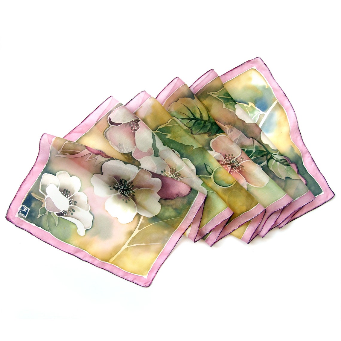 Watercolor Silk Scarf Raspberry Silk Scarves Hand Painted - Etsy