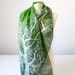Long Silk Scarves White Tree in Green Scarf Hand Painted Hand Made ...