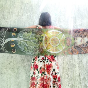 Silk Scarf - Celtic Tree of Life Scarf - Hand Painted Long Scarf ...