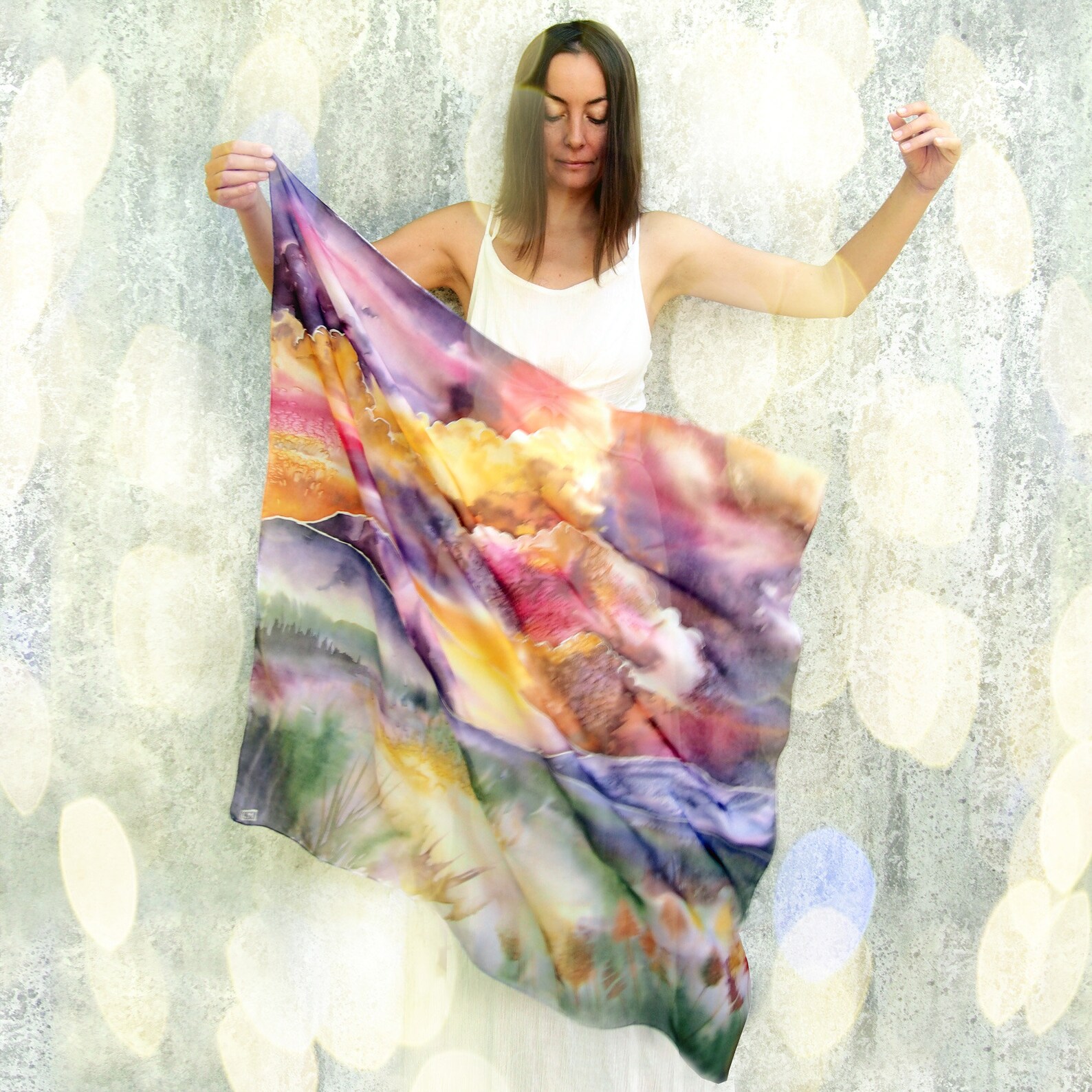 Silk Scarf Clouds Square Silk Scarves Handmade & Hand Painted - Etsy Australia