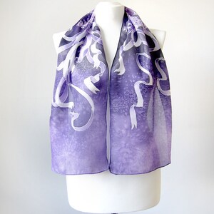 Buy Purple Scarves / Lilac Scarf / Bouquet of Lilacs Hand Painted on a Scarf / Eggplant / Violet ...