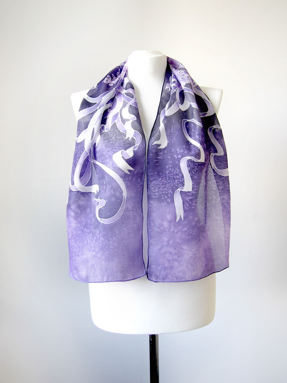 Purple scarves / Lilac scarf / bouquet of lilacs hand painted | Etsy