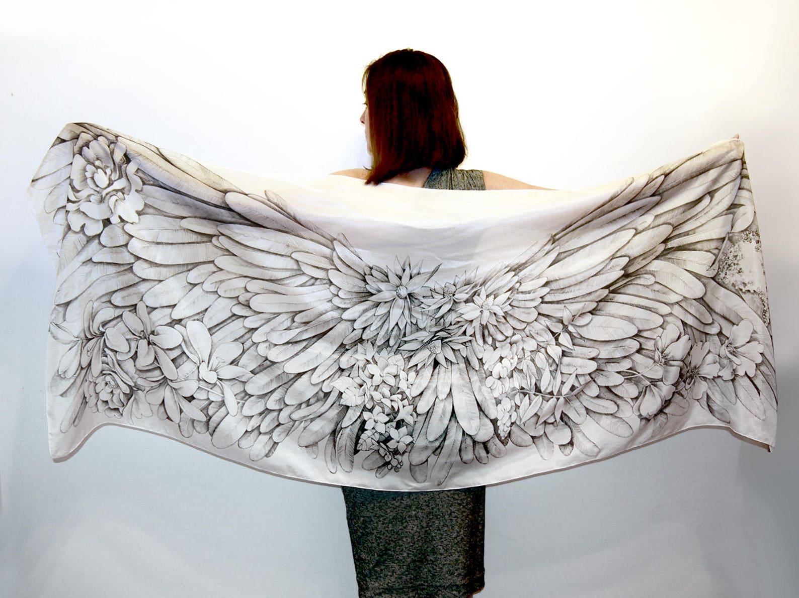 Bird Wings Scarf Big Scarf Pareo Sarong Silk Scarves | Etsy