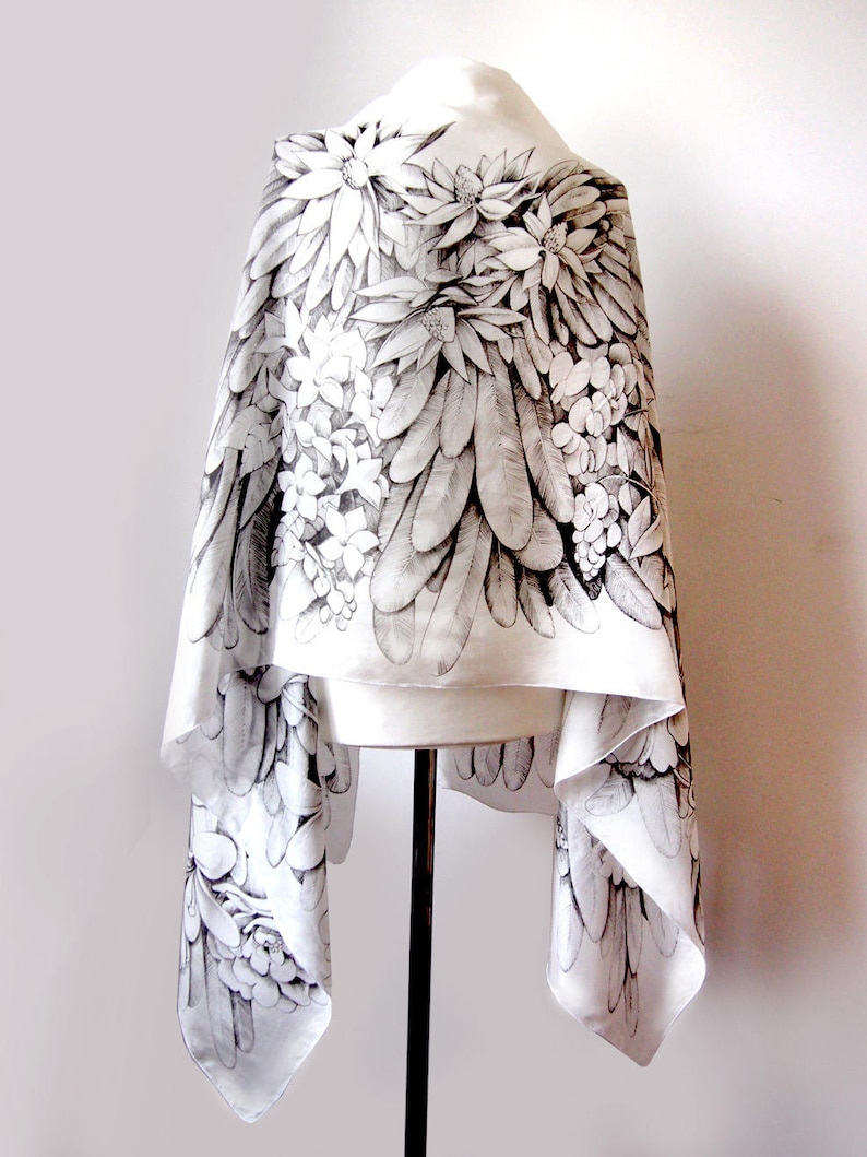 Bird Wings Scarf Big Scarf Pareo Sarong Silk Scarves | Etsy