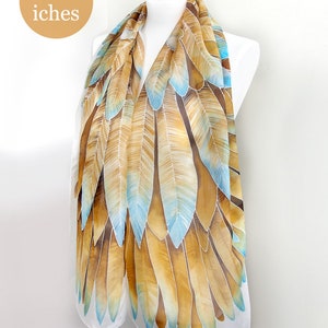 Silk Scarf Wings - Gold Wings on White Scarf Feathers - Hand Painted ...