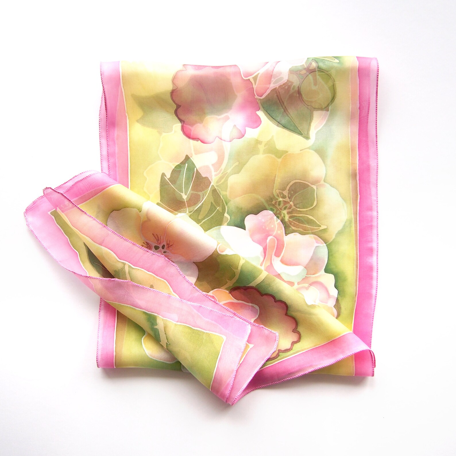 Watercolor Silk Scarf Raspberry Silk Scarves Hand Painted - Etsy