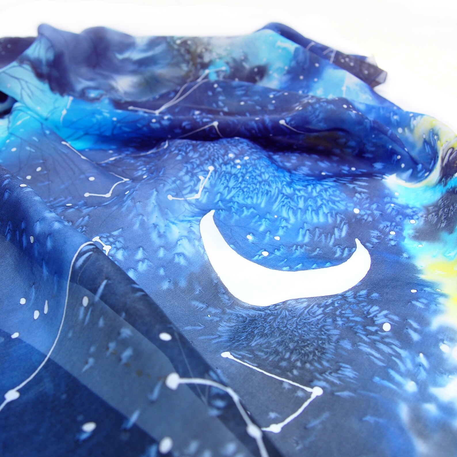 Stars Silk Scarf - Big Silk Wrap - Night Sky Pareo - Zodiac Signs ...