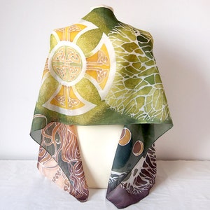 Silk Scarf - Celtic Tree of Life Scarf - Hand Painted Long Scarf ...