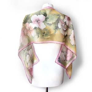 Watercolor Silk Scarf, Raspberry Silk Scarves, Hand Painted, Pastel ...