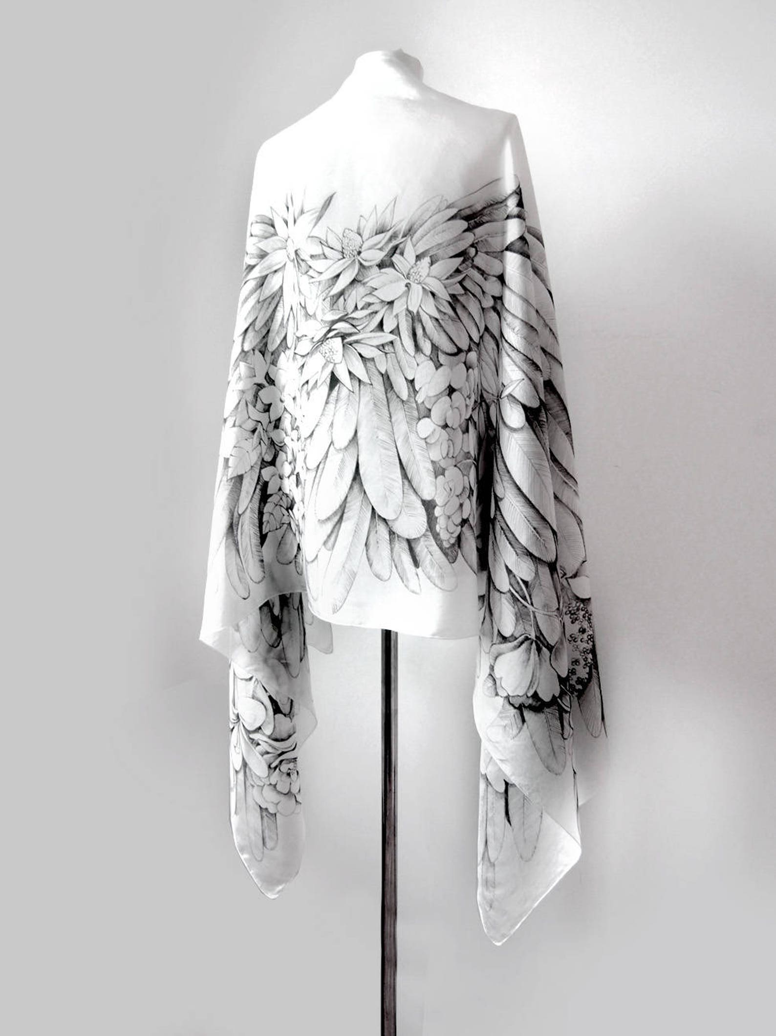 Bird Wings Scarf Big Scarf Pareo Sarong Silk Scarves | Etsy