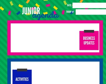 EDITABLE Girl Scout Meeting Planner 8x10 Print From Home - Etsy