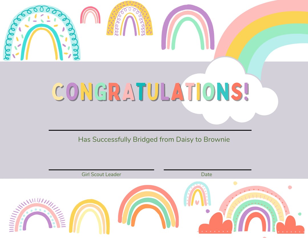 Bridging Certificates Girl Scouts All Levels - Etsy