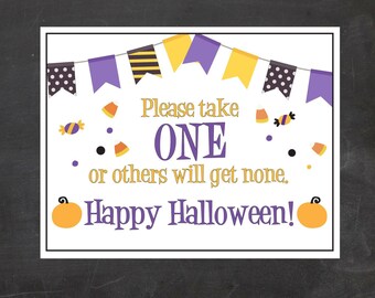 Halloween candy sign | Etsy